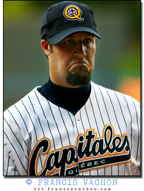 Éric Gagné pitches his fist start with Les Capitales de Québec ...